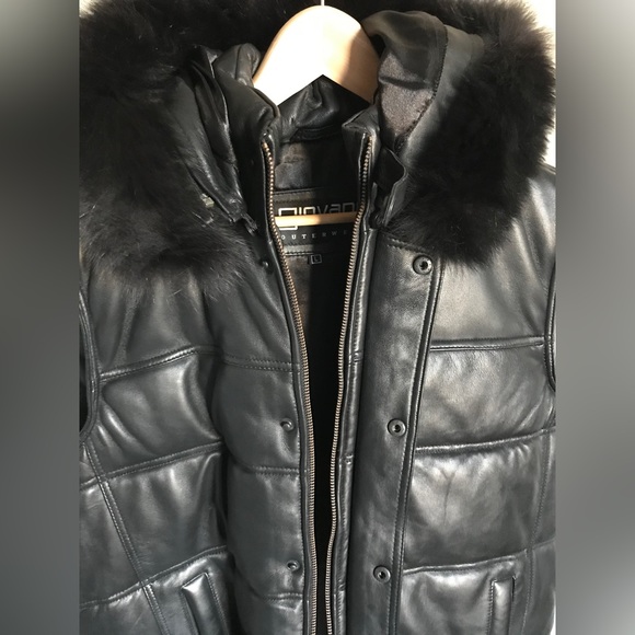 giovanni | Jackets & Coats | Giovanni Black Leather Neighborhood Bomber ...